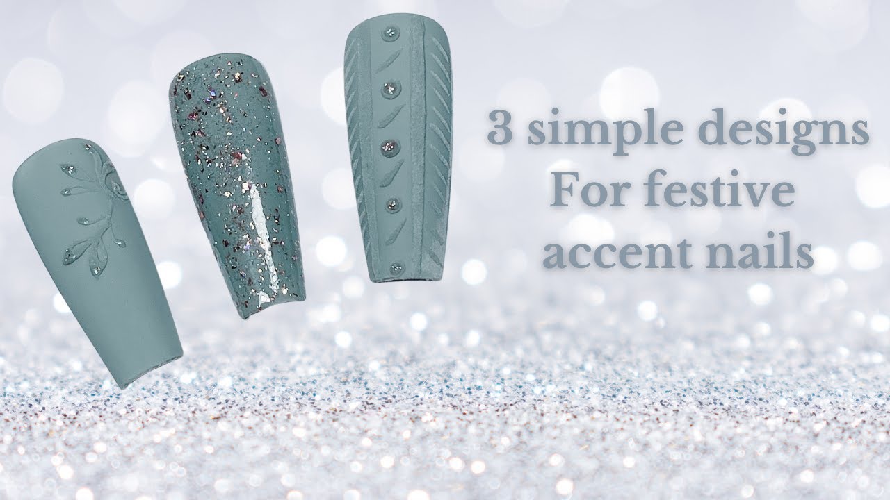 3 simple ideas for accent nails - YouTube