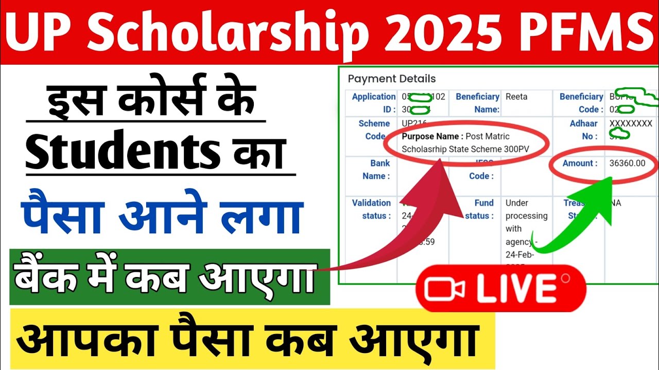 pfms scholarship payment status/pfms scholarship payment status kaise ...