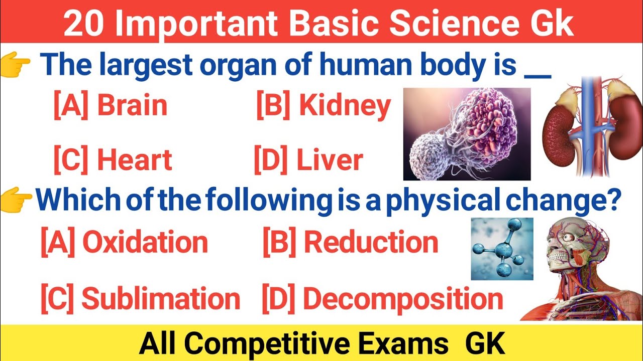 Basic Science Gk || Competitive Exams Science GK questions in English ...