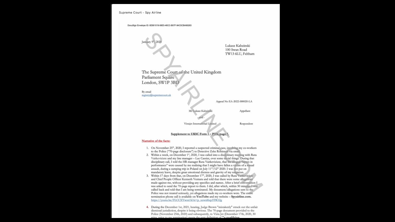 Spyairline unfair dismissal case Documents YouTube spyairline-unfair-dismissal-case-documents-youtube