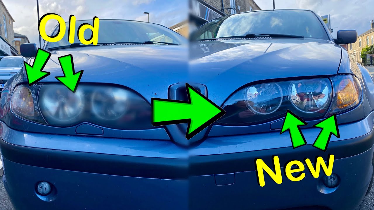 BMW E46 Cloudy Headlight Lens Replacement + New Amber Turn Signals Installed - YouTube