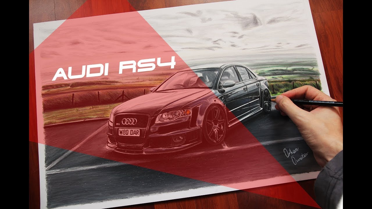AUDI RS4 B7 Quattro | Scotland | AWD CAR DRAWING - YouTube