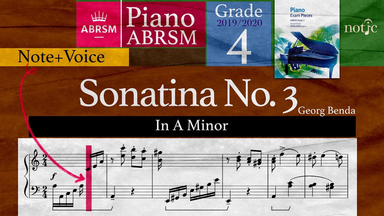Sonatina No. 3-ABRSM Piano Grade 4- in a minor- By Georg Benda- Piano ...