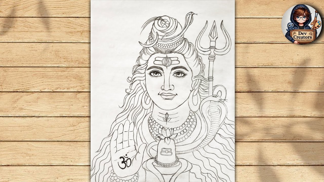 How to draw mahadev,Easy Shivji drawing step by step, Mahashivratri ...