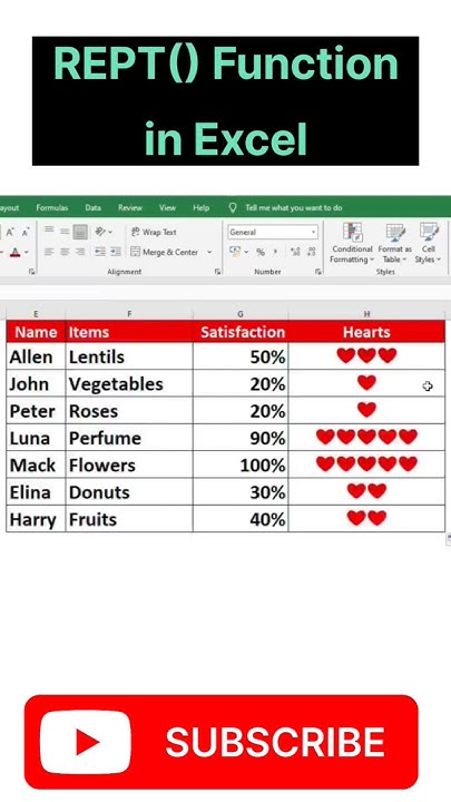 REPT() Function in Excel#Excel REPT() Formula#Excel#exceltutorial#shorts#viral#excelformula# ...