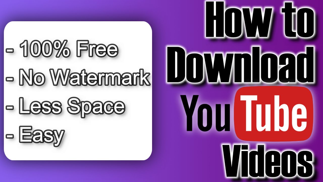How to Download YouTube Videos 100% Free - No Watermark | Less space ...