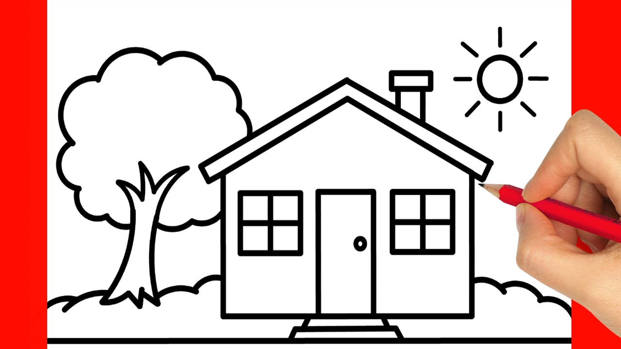 HOW TO DRAW A HOUSE EASY - YouTube
