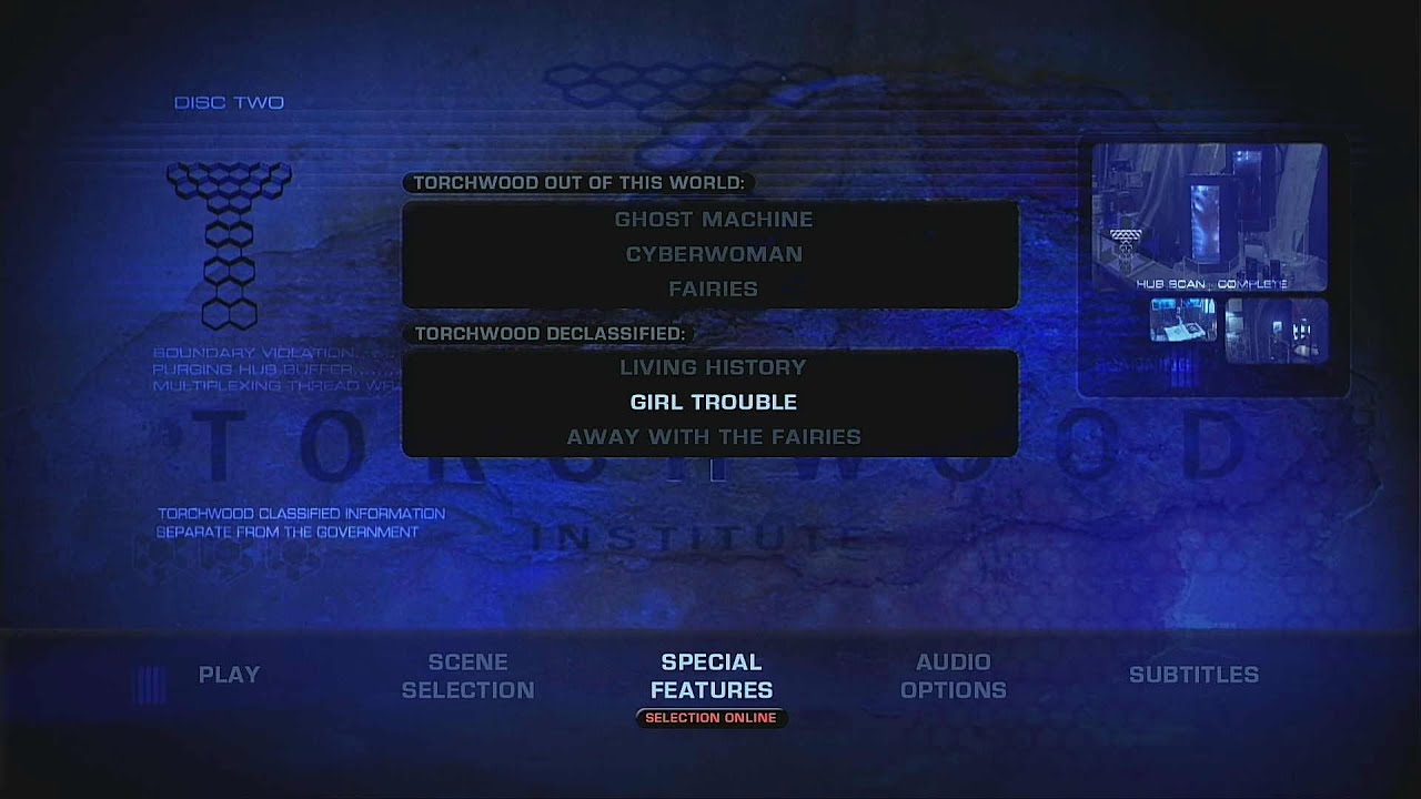 Torchwood HD DVD disc 2 menu - YouTube