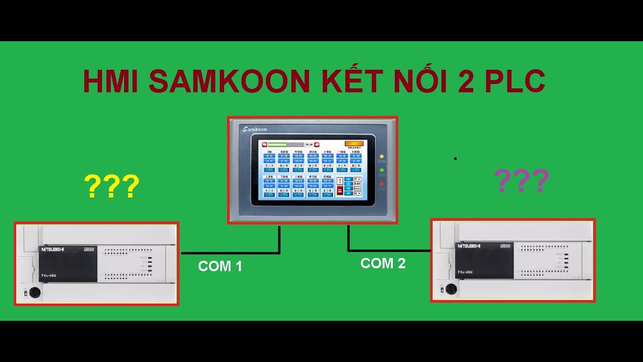 HMI SAMKOON KẾT NỐI 2 PLC - YouTube
