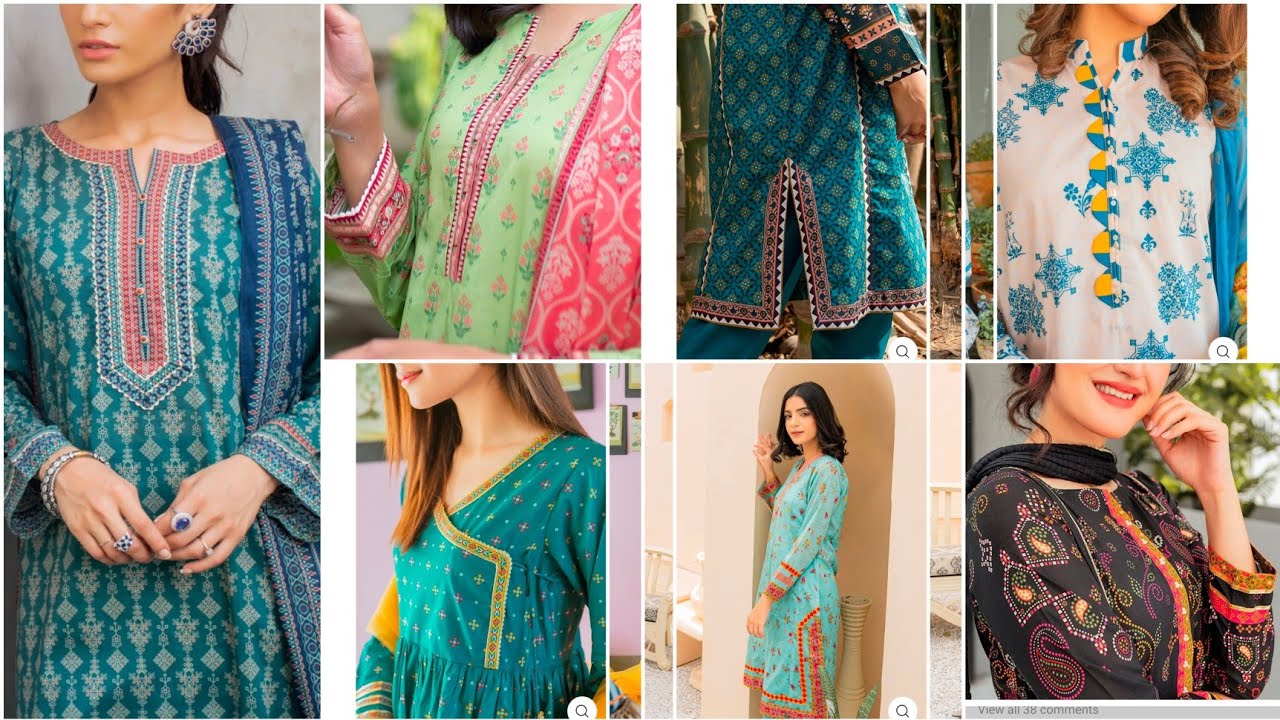 Different ways to use borders in dress designing ||Lawn dress designs ...