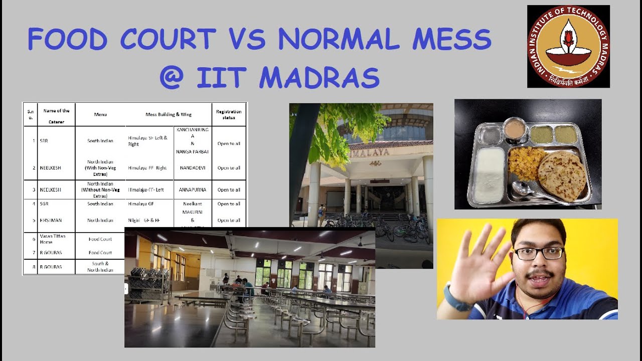 FOOD COURT VS NORMAL MESS @ IIT MADRAS | 15TH IITM VLOG | 07 AUG 2022 ...