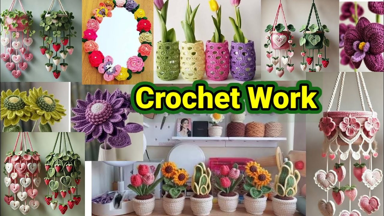 Crochet work ideas #best #crochet #howtomakewoolenflower - YouTube