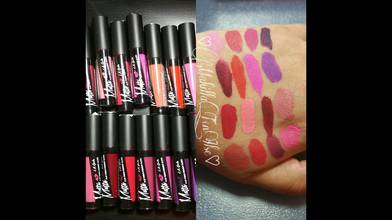 Reseña de los labiales L.A Girl Matte Pigmented Gloss Swatches Review ...