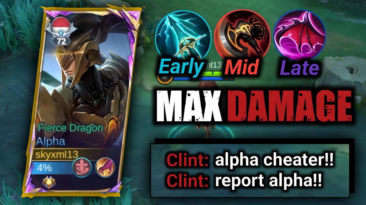 BUILD TERBARU ALPHA SOLO RANK DARI EPIC SAMPAI MYTHIC - YouTube