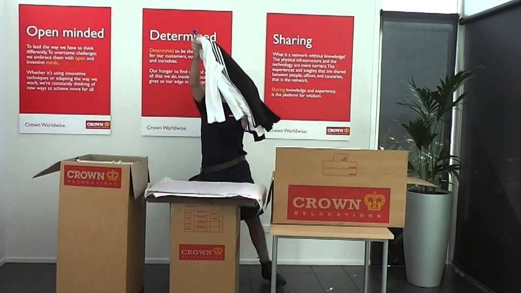 Crown Relocations 'how to:' Packing clothing & wardrobe cartons - YouTube