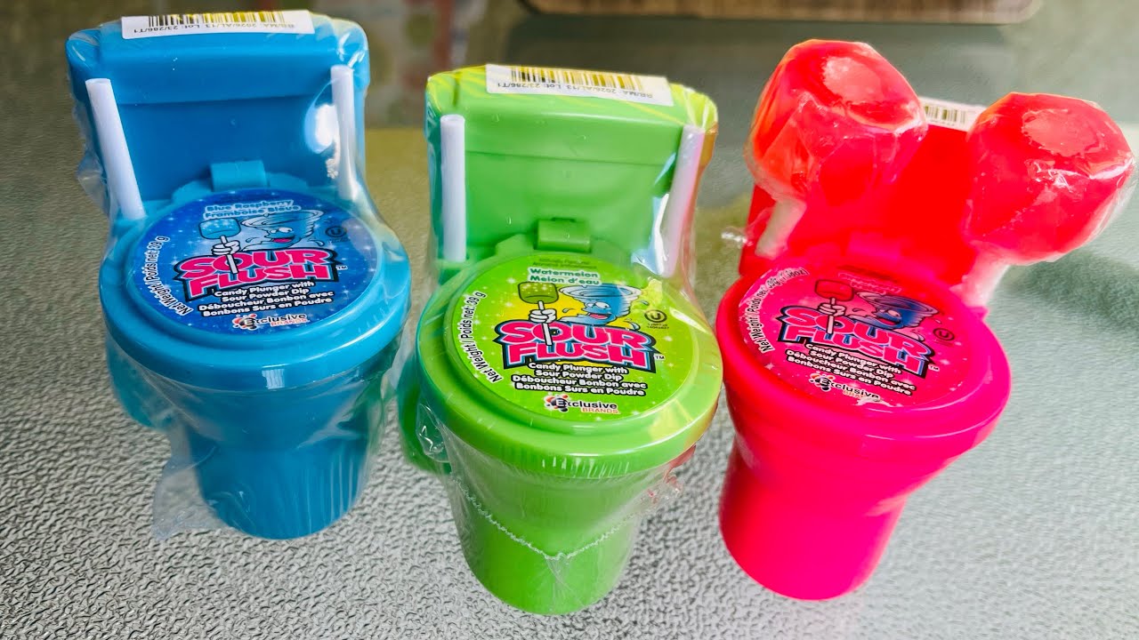 Satisfying with unboxing and review Sour flush candy toilet lollipop ...