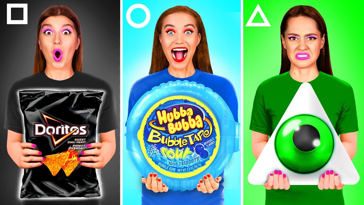 Geometric Shape Food Challenge | Funny Food Situations by DaRaDa ...