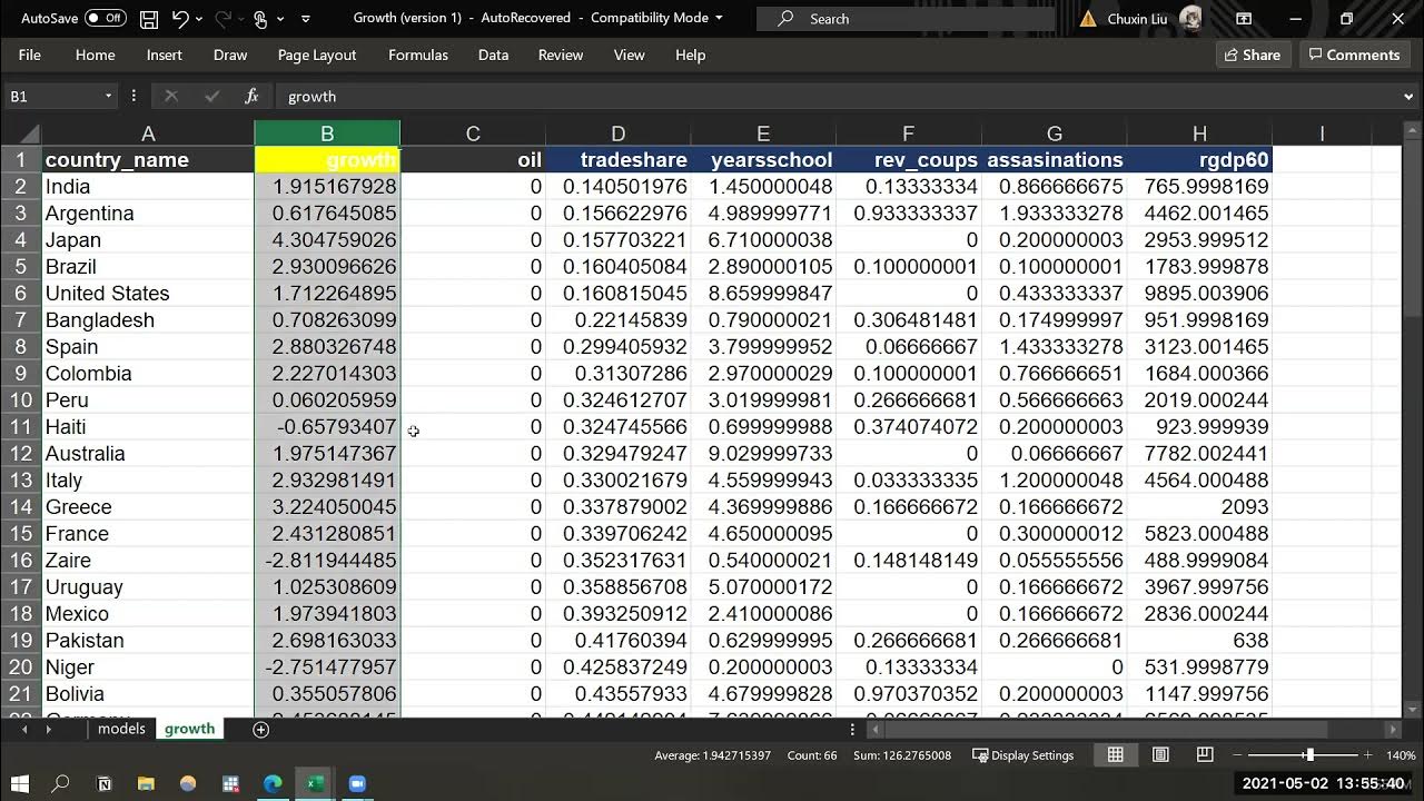 Intro to Econometrics: Using Excel to Run Regression Models - YouTube