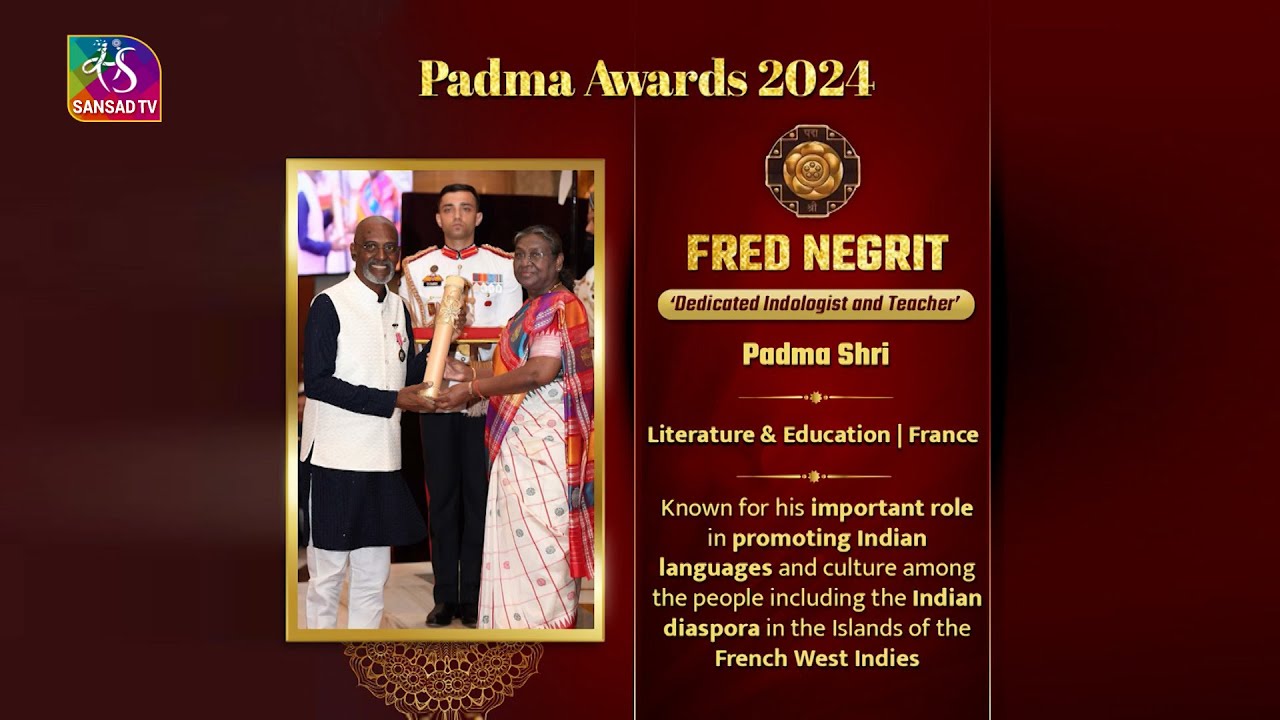 French national Fred Negrit, conferred with Padma Shri talks to Sansad ...
