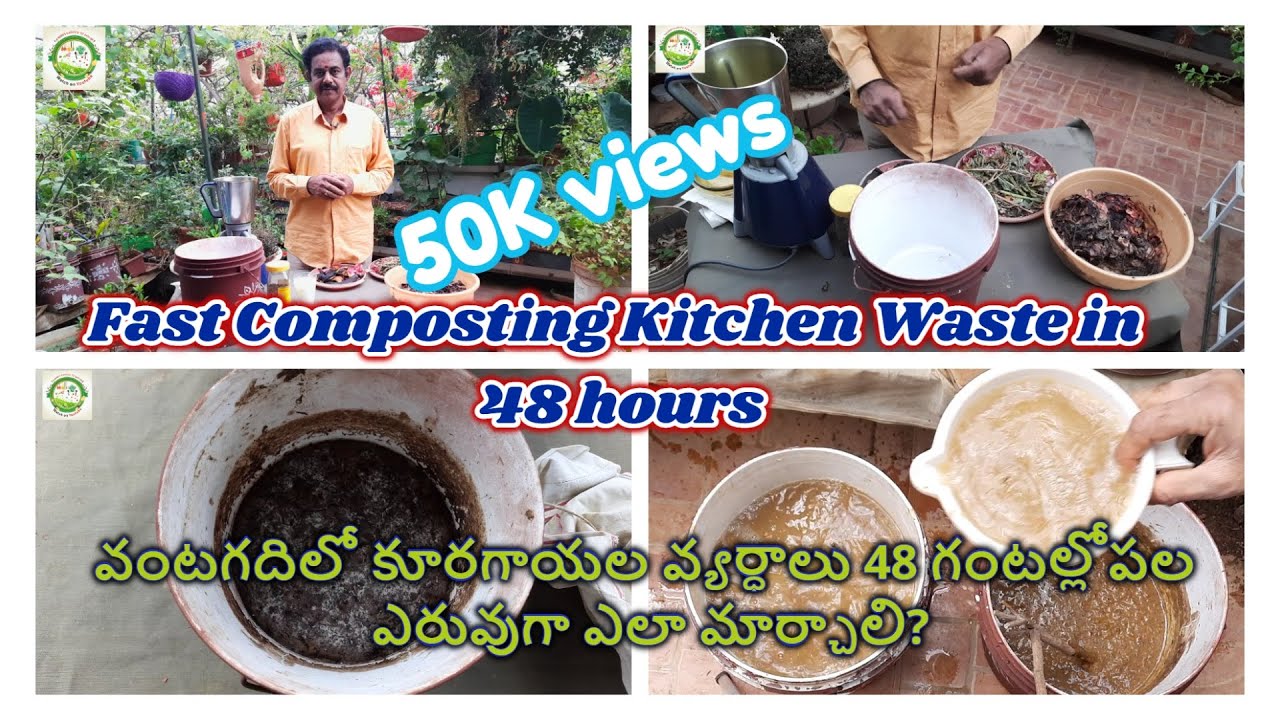 Faster Composting Kitchen Waste in 48 Hours | వంటగది వ్యర్దాలు ఇలా ఎరువుగా మార్చేయండి - YouTube