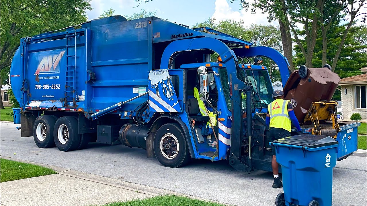 Classic Allied Waste Mack LE McNeilus Atlantic Garbage Truck - YouTube
