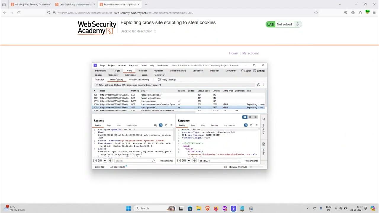 Exploiting cross site scripting to steal cookies - YouTube