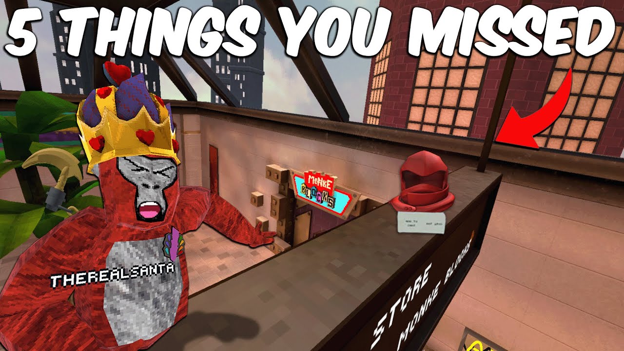 5 THINGS YOU MISSED In Gorilla Tags NEW MONKEY BLOCKS UPDATE! - YouTube