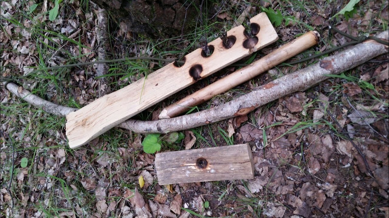 Bushcraft skills - Friction fire UK- Friction fire lighting - YouTube