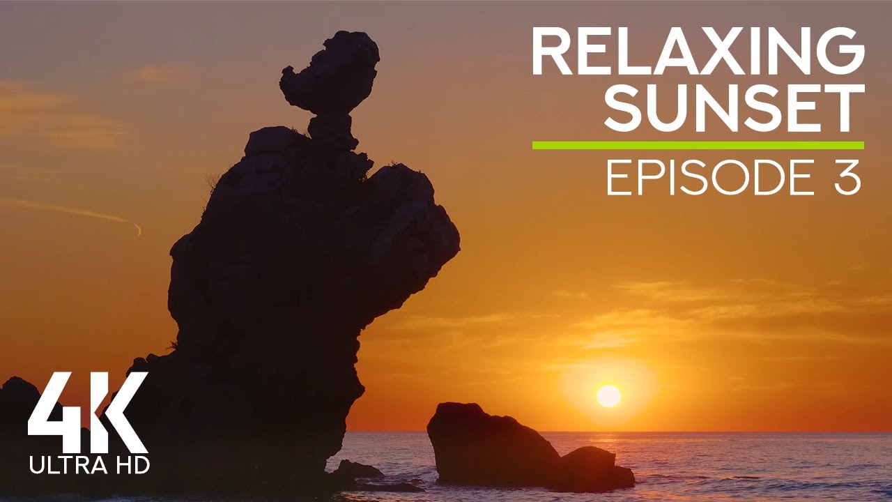 Stunning Colors & Gentle Sounds of Sea Waves for Calm and Peace of Mind | 4K Relaxing Sunset ...