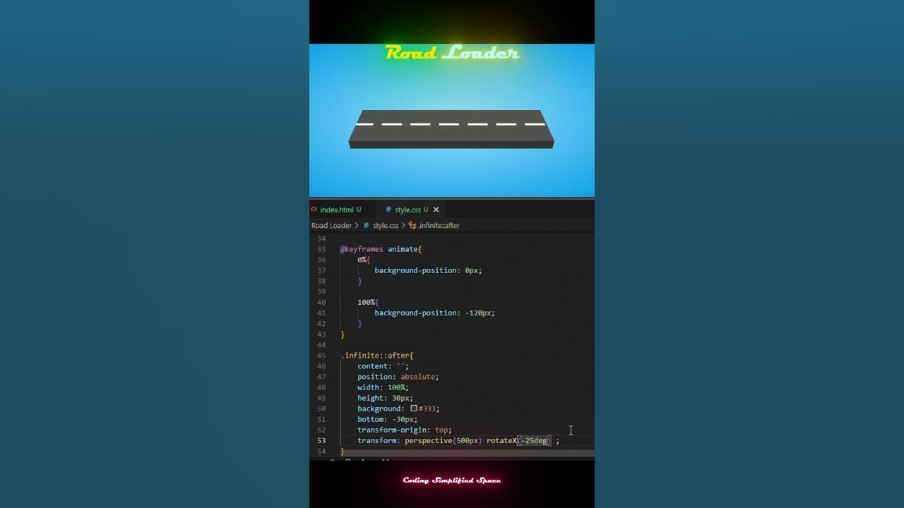 Road Loader. #html #css #javascript #tutorial #project #shorts - YouTube