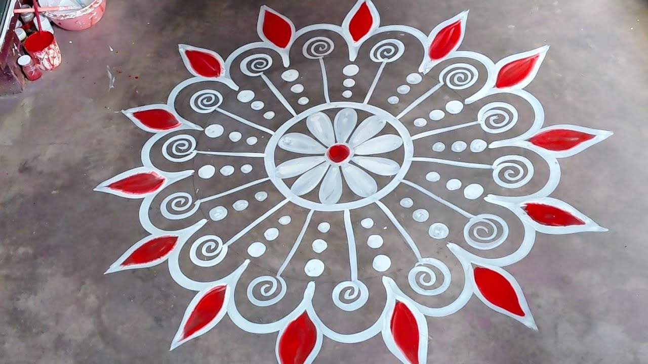 Unique round alpona design / Round alpona design / Beautiful round ...