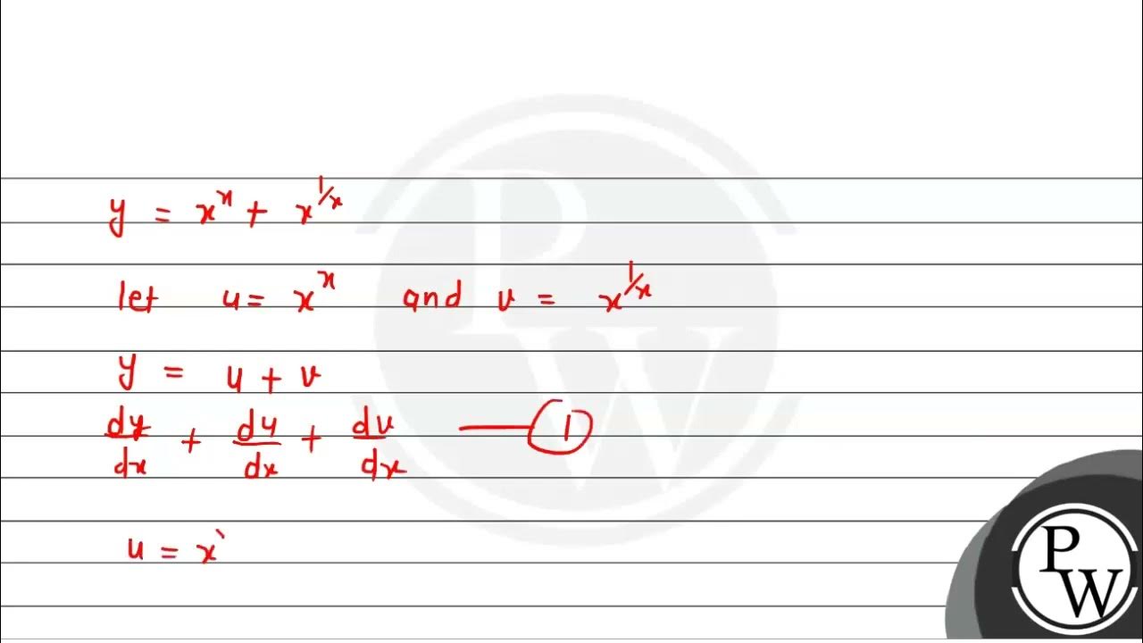Differentiate the following functions w.r.t. \( x \) : \[ x^{x}+x^{1 / x} \] - YouTube