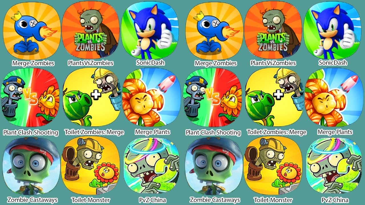 Merge Zombies, PlantsVsZombies, SonicDash, Toilet Zombies, Merge Plants ...