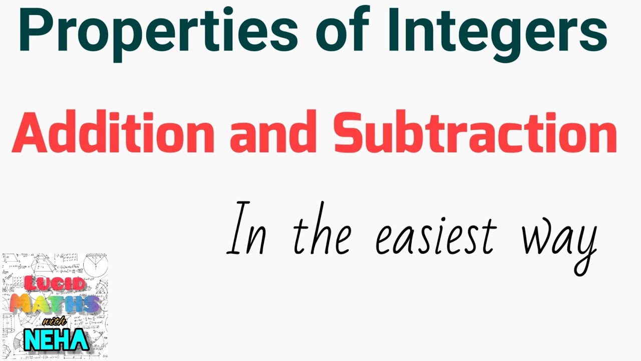 Properties of Addition and Subtraction of Integers/Class-7// CBSE (Part ...