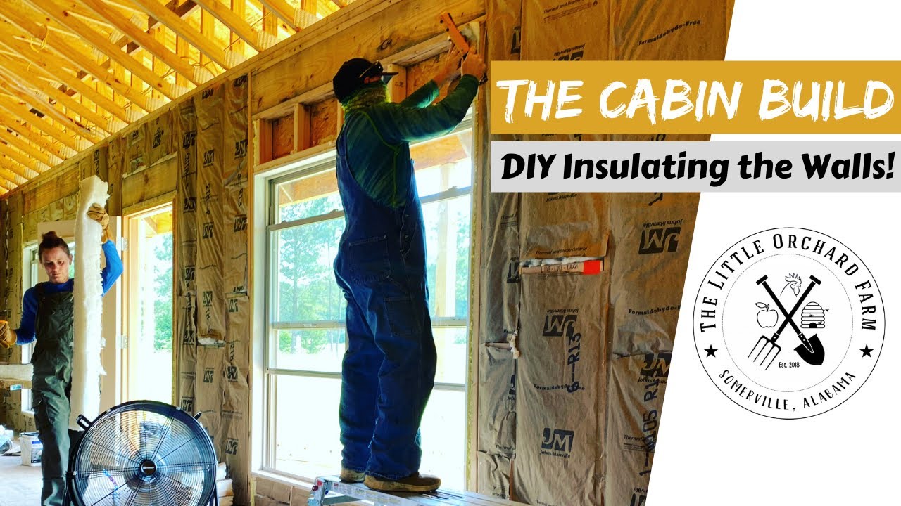 Modern Homesteading- Cabin Build: DIY Wall Insulation! (S1 Ep48) - YouTube