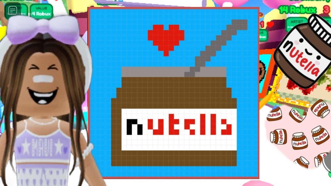 How To Draw Nutella Jar On Starving Artist Roblox *Pixel Art Tutorial ...
