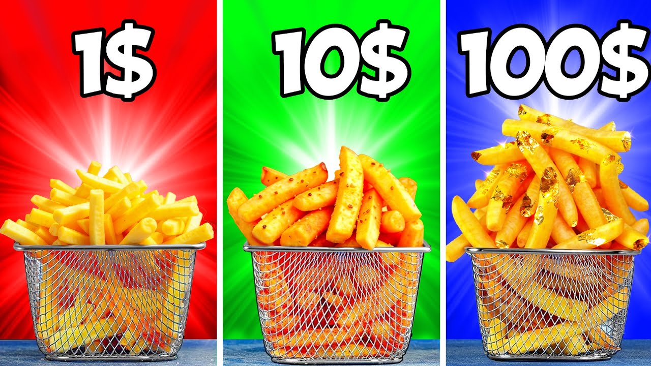 1$ vs 10$ vs 100$ 감자 튀김 VANZAI - YouTube