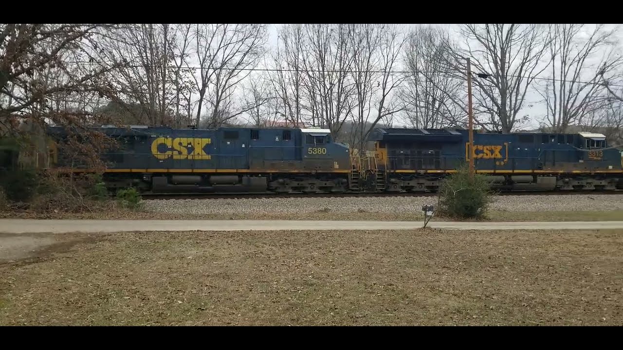 CSXT GE ET44AC #3313 and ES44DC #5380 Locomotives Leading a Mixed ...