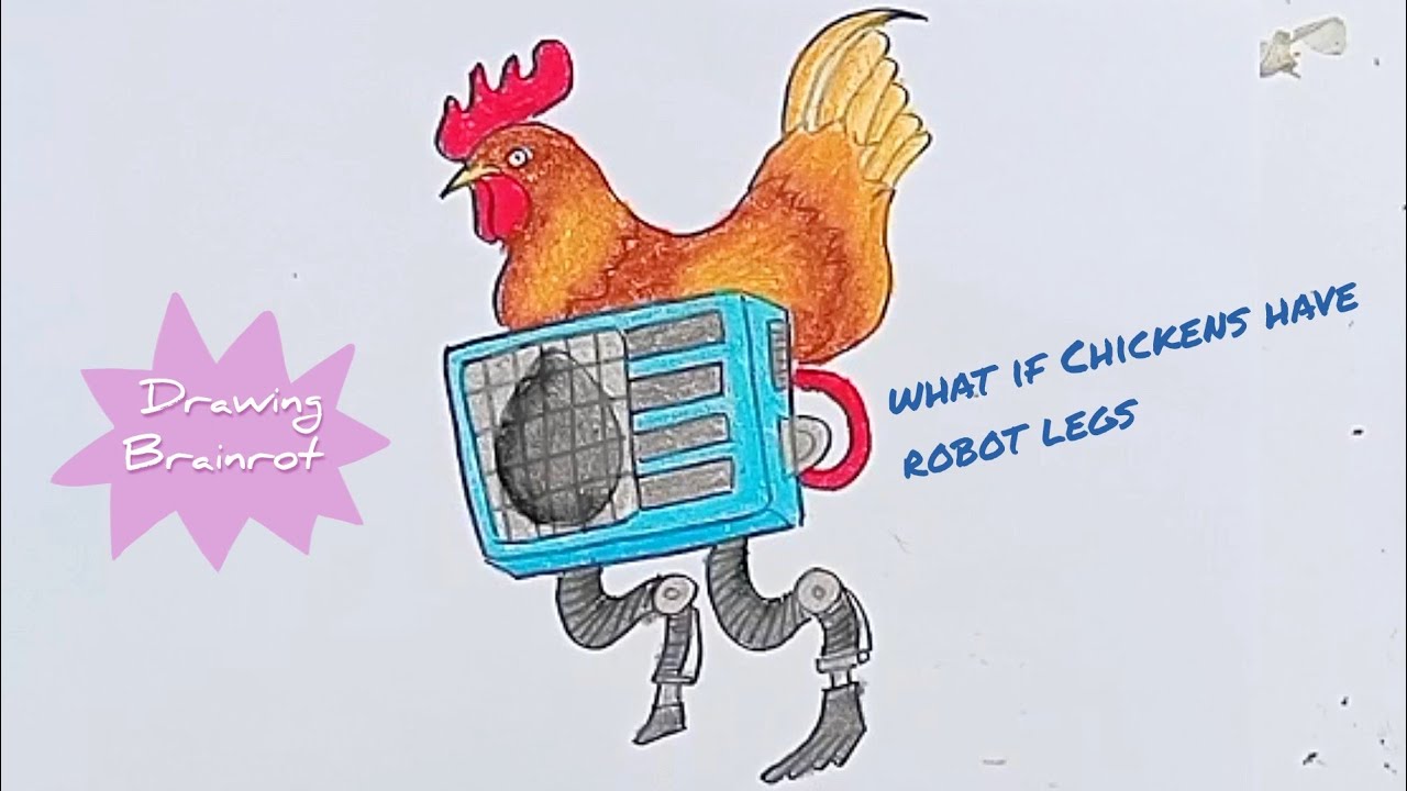 How to draw Brainrot Chicken with iron legs. - YouTube