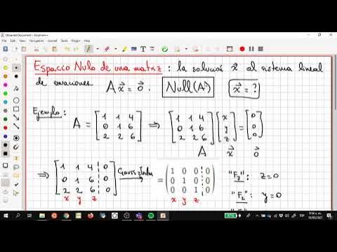 Espacio Nulo de una matriz - YouTube
