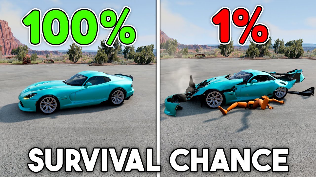 Realistic Survival Chance Crash Tests #48 (With Dummies) | BeamNG.Drive ...