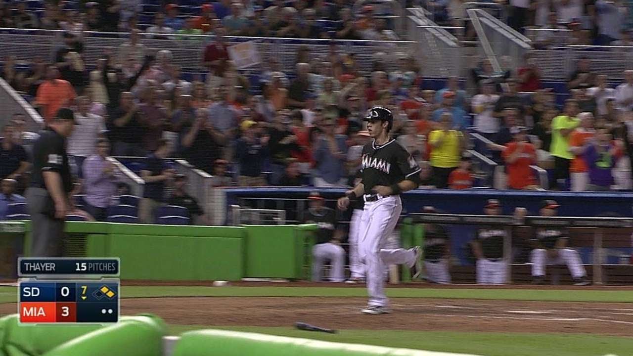 SD@MIA: Stanton's two-out RBI double extends lead - YouTube