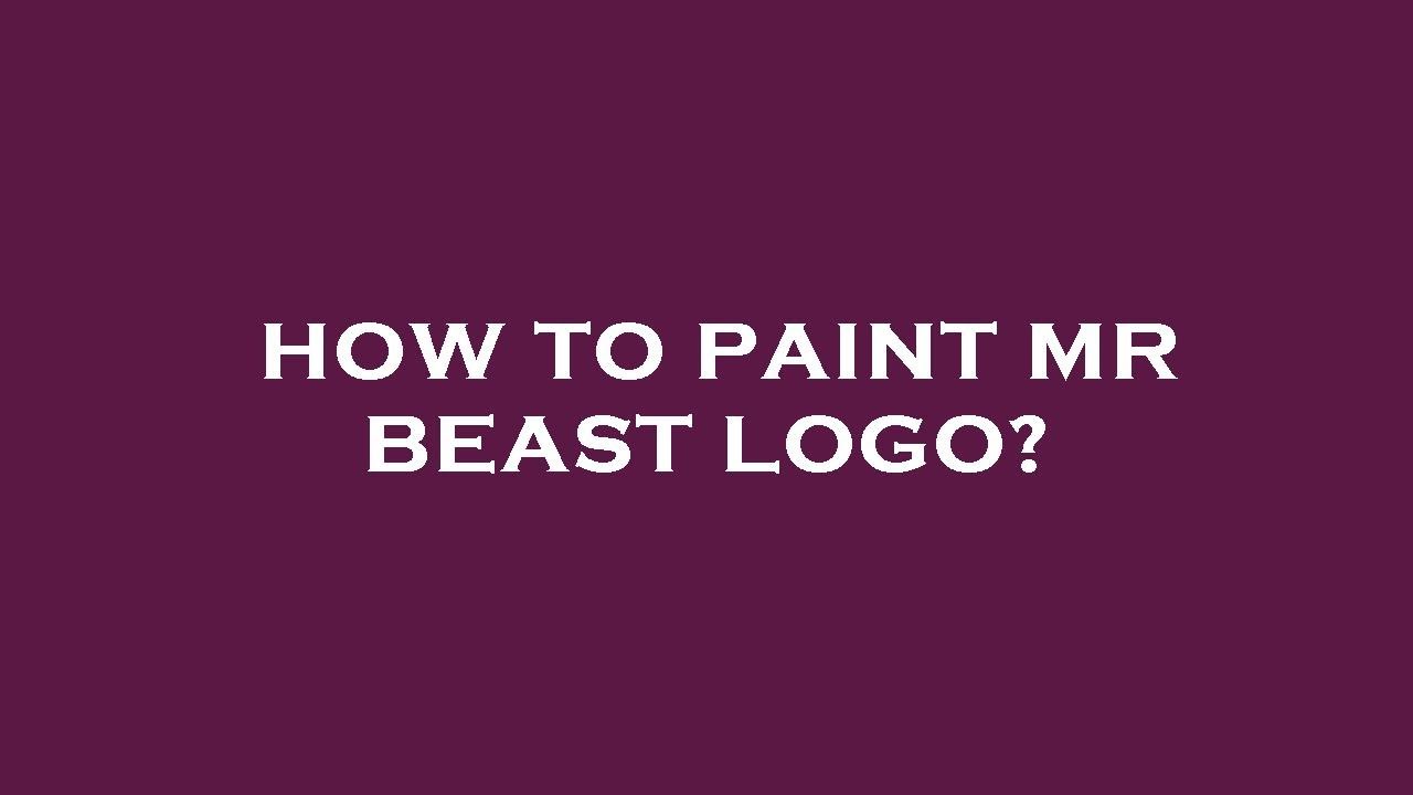 How to paint mr beast logo? - YouTube