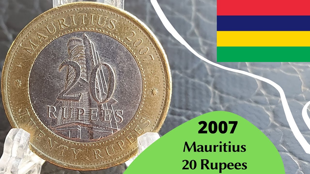 Coin from Mauritius 20 rupees 2007 - 40th Anniversary - Bank of ...