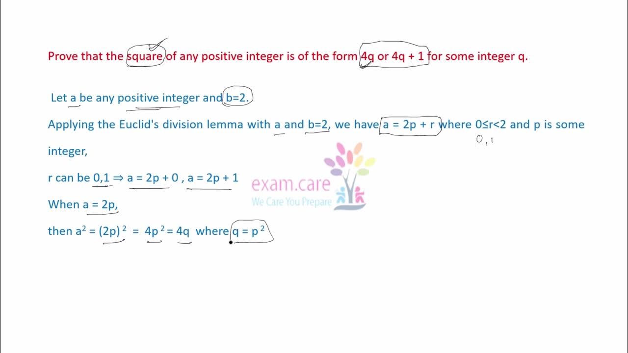 Prove that the square of any positive integer is of the form 4q or4q+1 ...