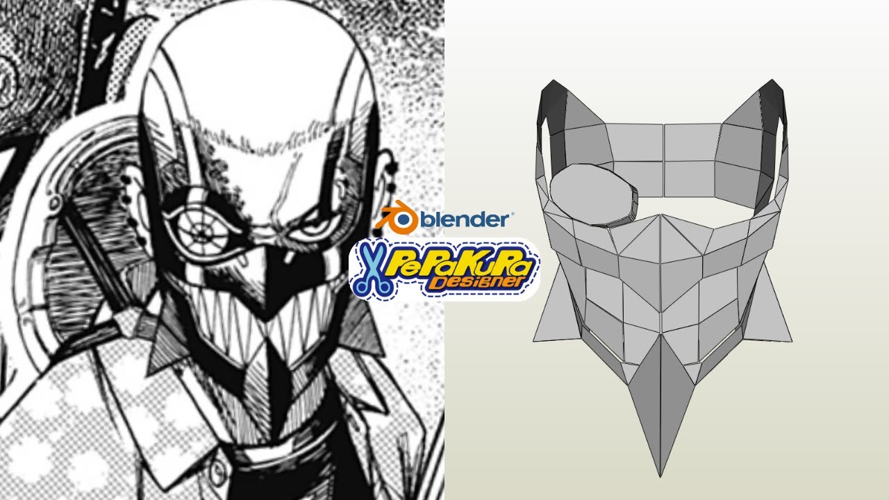 Making an Unji Zuma Mask Pattern with Blender & Pepakura Designer ...
