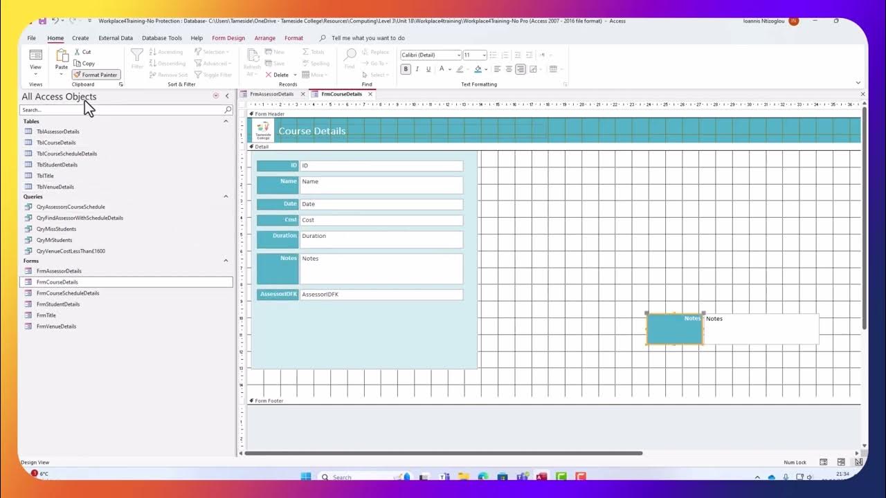 Creating Attractive Microsoft Access Forms - YouTube