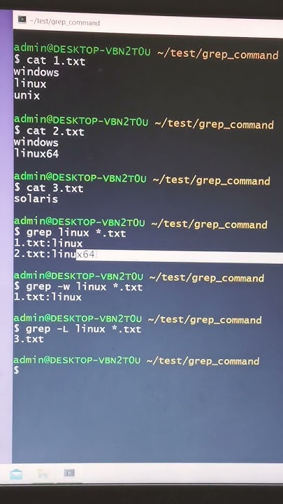 UNIX grep command :: Part II #unix - YouTube