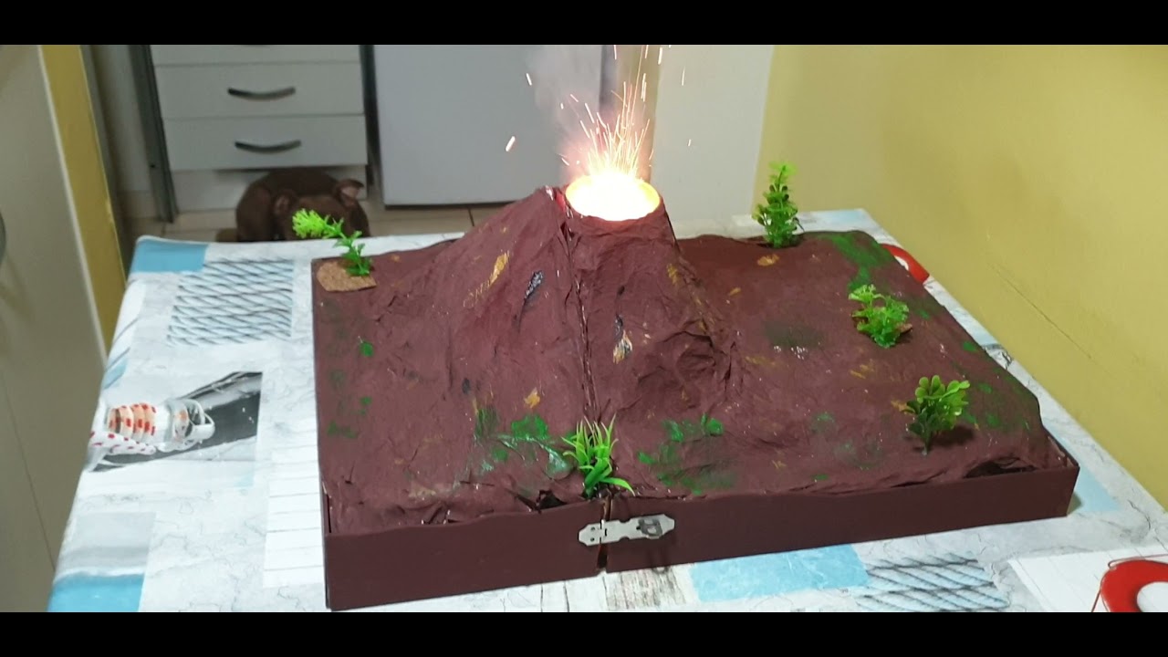 Maqueta de un volcán - YouTube