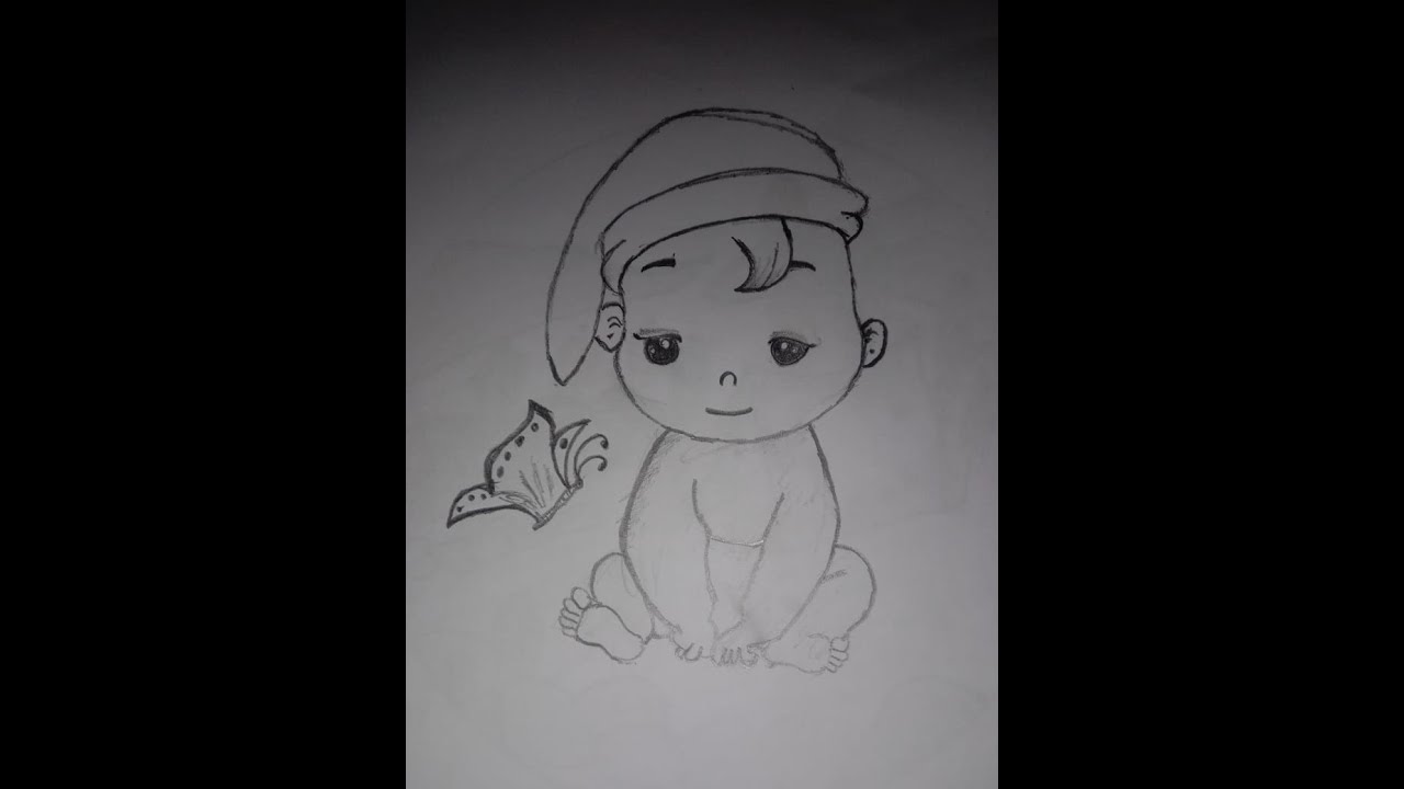 easy draw cute baby boy sketch by step by step #pencilsketch #drawing # ...